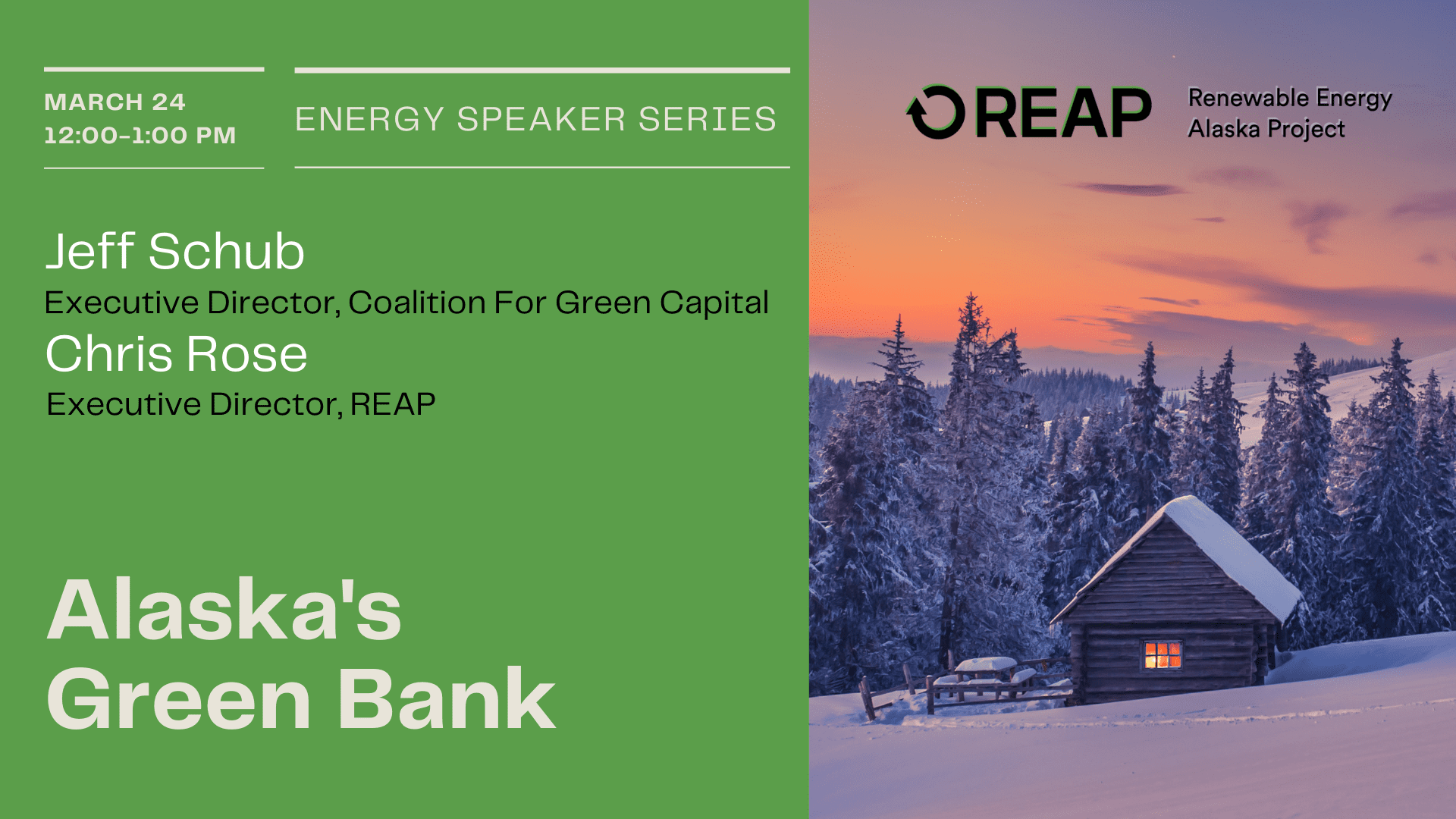 Energy Speaker Series – Alaska’s Green Bank : REAP